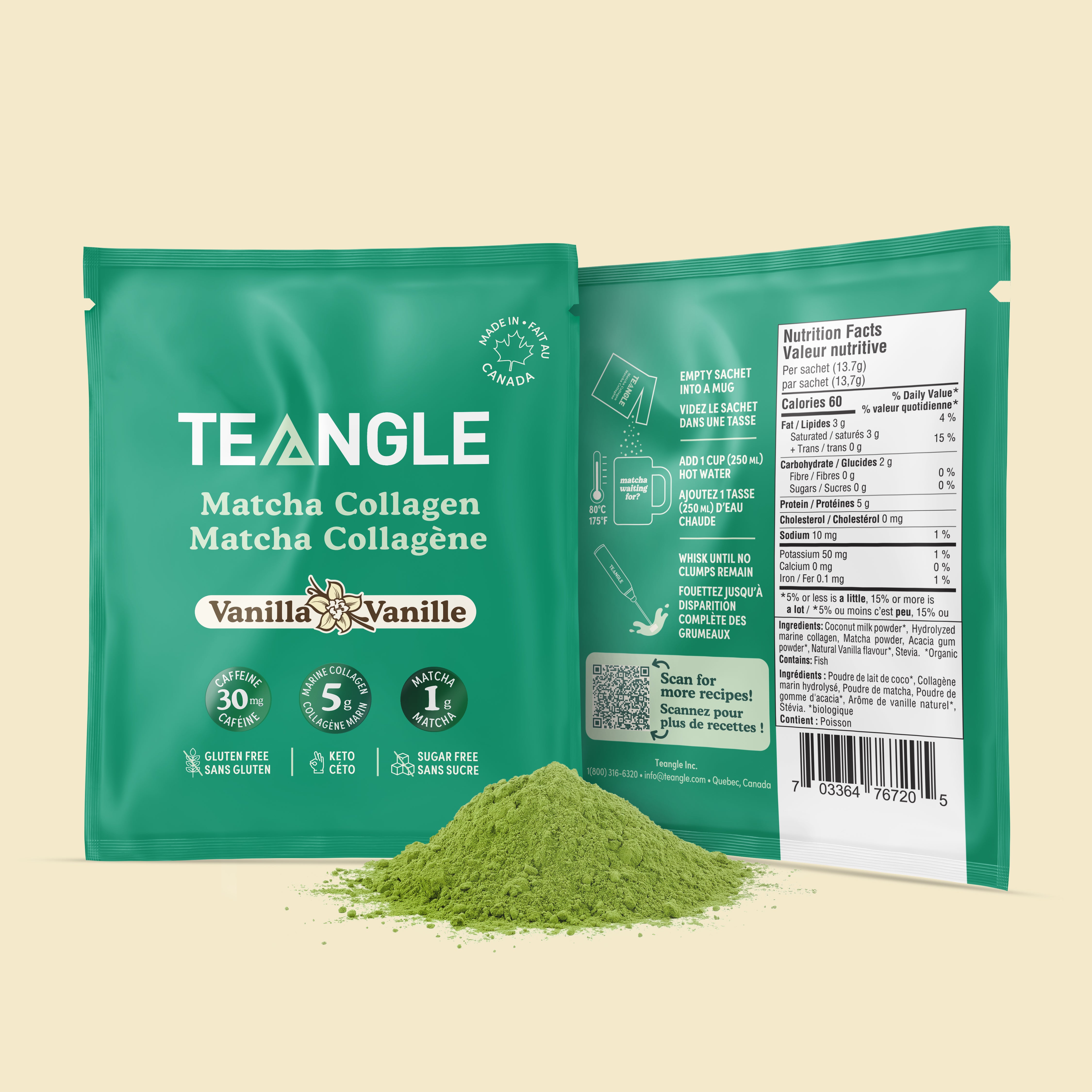 Matcha Collagen Vanilla (Single Serving) – Teangle